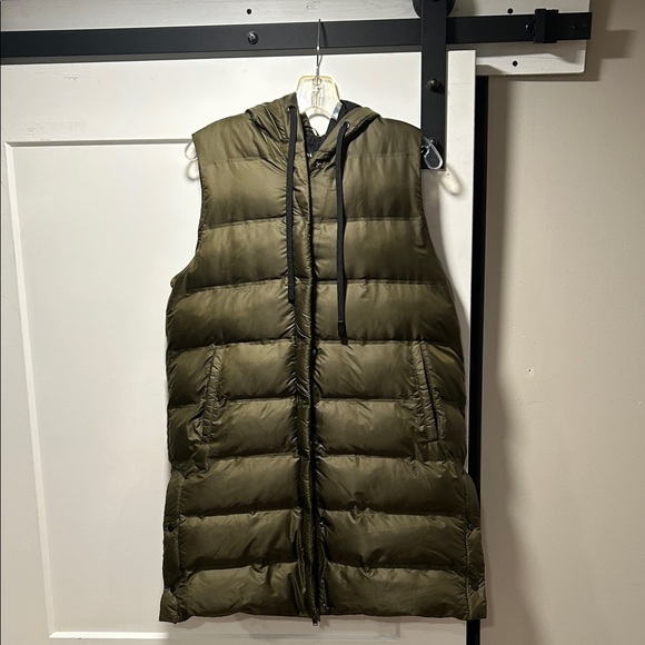 Zara | Jackets & Coats | Zara Olive Green Puffer Vest With Hood | Poshmark